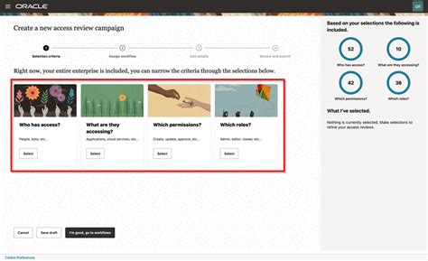create user access review campaigns with oracle access governance