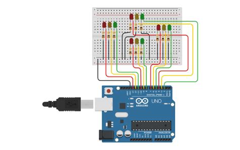Circuit Design Traffic System Using Arduino Tinkercad