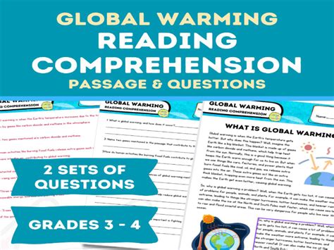 Global Warming Reading Comprehension Passage And Questions Teaching Resources