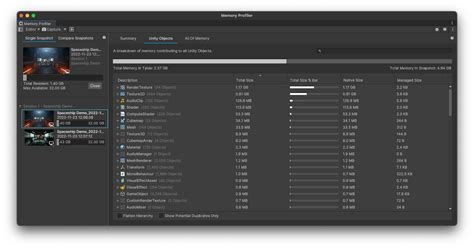 新しいmemory Profilerパッケージによるメモリの検査