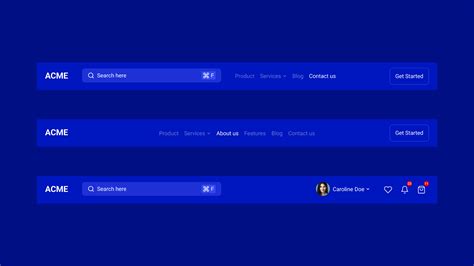 Header Menu Navigation Wireframe Template Figma