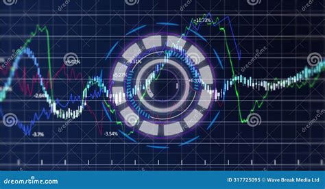 Graphs Processing Data And Data Loading Icon On Black Background Stock Illustration