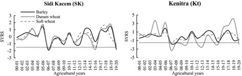 Temporal Evolution Of The Syrs For Soft Wheat Yield Durum Wheat Yield
