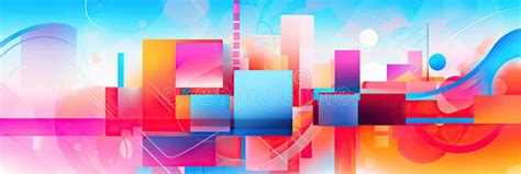 Abstract Background With Bright Colors And Geometric Shapes Stock