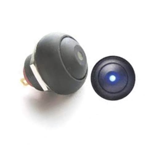 0 4A Spst Round Dome Momentary Push Switch Illuminated Blue LED Push Button Switch China