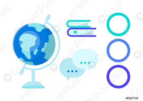 School Class Learning Blue Infographic Chart Design Element Set Stock