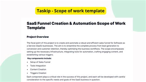 Saas Audit And Optimization Scope Of Work Template Streamlined Planning