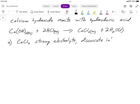 SOLVED When Aqueous Calcium Hydroxide Reacts With Aqueous Hydrochloric Acid In A Neutralization