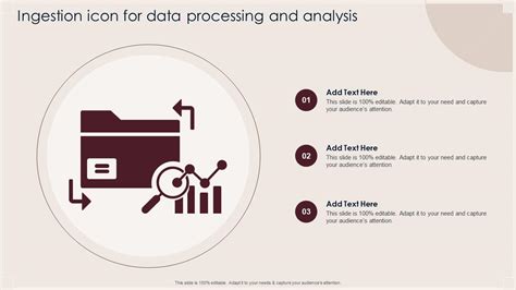 Ingestion Icon For Data Processing And Analysis Ppt Powerpoint