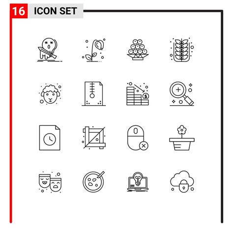 16 Creative Icons Modern Signs And Symbols Of Tree Leaf Spring Fall Chinese Editable Vector