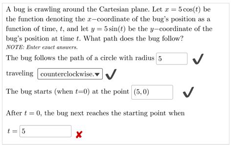 Solved A Bug Is Crawling Around The Cartesian Plane Let