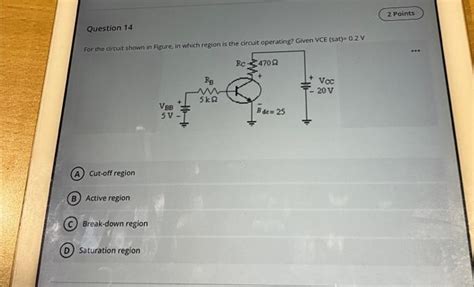 solved for the circuit shown in figure in which region is