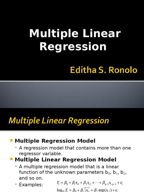 Multiple Linear Regression Pdf Errors And Residuals Standard Error