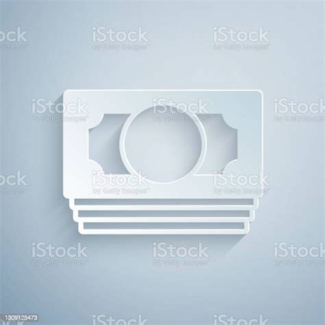 종이 잘라 회색 배경에 고립 된 종이 돈 현금 아이콘을 스택 지폐 스택 지폐 통화 종이 아트 스타일 벡터 0명에 대한 스톡 벡터 아트 및 기타 이미지 Istock