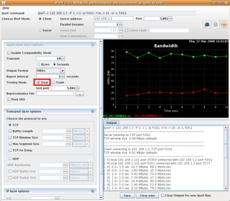 Jperf Bidirectionnal Bandwidth Measurement