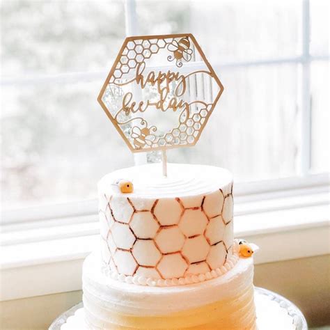 Happy Bee Day Cake Topper Bee Day Cake Topper Bee Themed Birthday