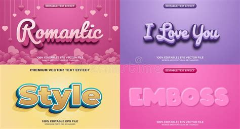 Bundle Of Editable Text Effect Design Vector Set Of Editable Text Effect Design Modern