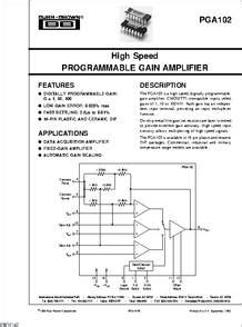 PGA KP Datasheet Ti PGA High Speed Programmable Gain Amplifier