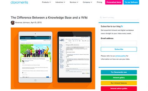 The Difference Between A Knowledge Base And A Wiki Claromentis Doctoolhub