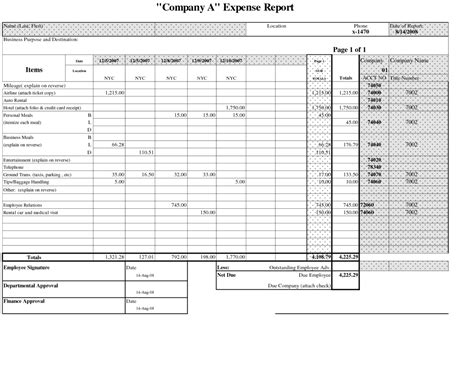 Office Supply Expense Report Template Db Excel