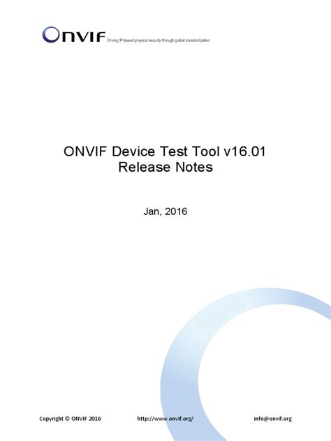 Onvif Device Test Tool V16 01 Release Notes Pdf Microsoft Windows