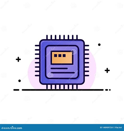 Cpu Storage Computer Hardware Business Logo Template Flat Color Stock Vector Illustration
