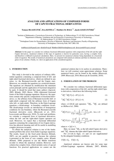 Pdf Analysis And Applications Of Composed Forms Of Caputo Fractional Derivatives