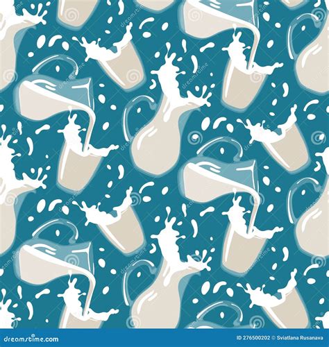 A Pattern Of Glass Jugs And Glasses With Milk A Glass Tumbler And A