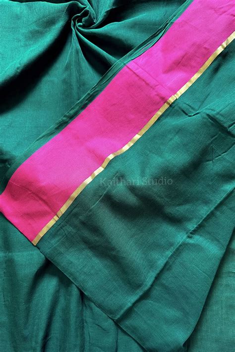 Mul Cotton Gold String Green Ks085 Kaithari Studio