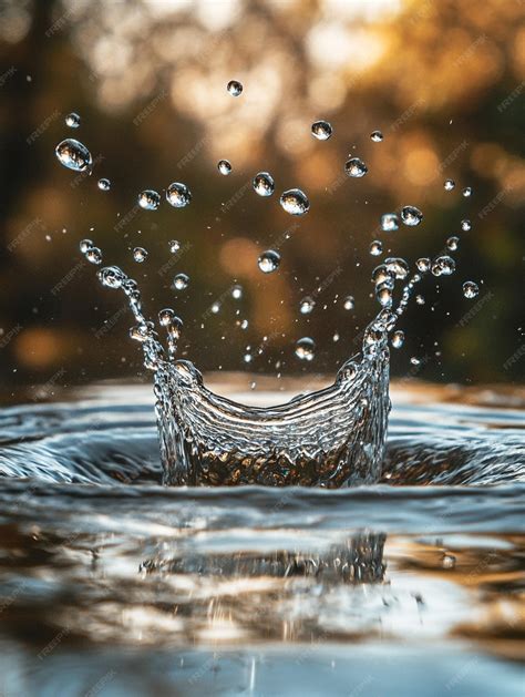 Stunning Water Splash With Droplets In Nature Background Refreshing And Dynamic Liquid Motion
