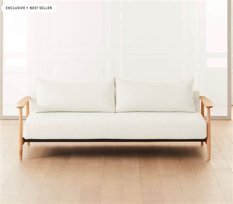 Cb2 Una Ivory Boucle Sleeper Sofa Roomii™