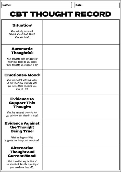 Automatic Thought Record Worksheet