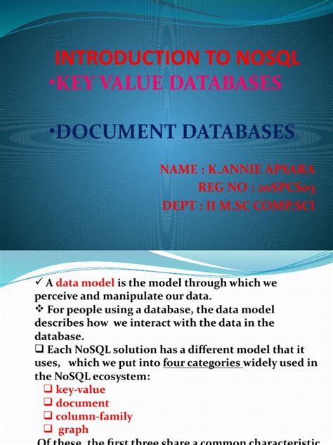 Introduction To Nosql Key Value Databases Pdf Databases No Sql