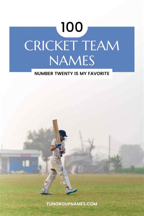 100 Creative Cricket Team Names