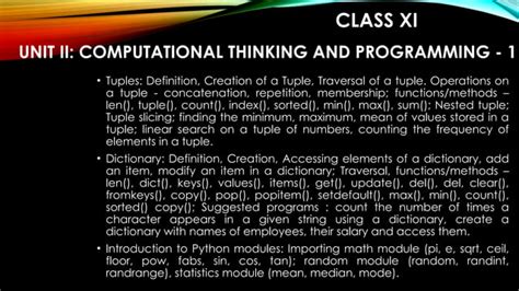 Python Syllabus For Class Xi And Xii School Ppt