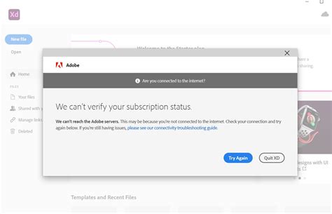 Error Cant Verify My Subscription Status Window Adobe Product