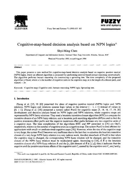 pdf cognitive map based decision analysis based on npn logics