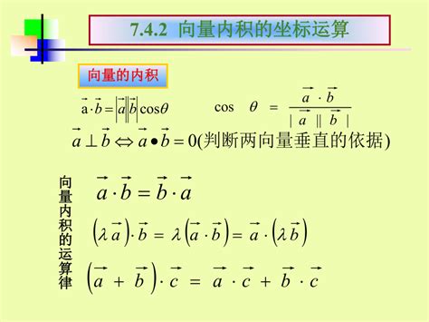 平面向量的内积坐标表示