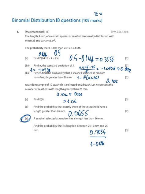 Binomial Distribution Ib Questions Pdf