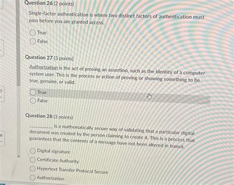 Solved Single Factor Authentication Is Where Two Distinct
