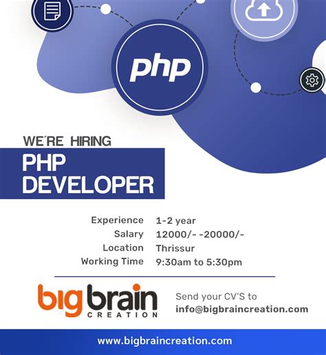 php developer job vacancy in thrissur wanted back end web developer