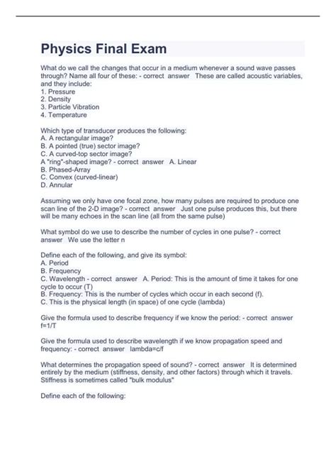 Physics Final Exam Question And Answers 100 Correct 2023 Aprp Stuvia Us