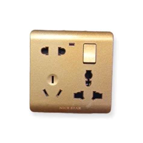 6 Pin Multi Gang Socket With Indicator 3 Pin And 2 Pin Multi Function Universal Wall Switch Socket