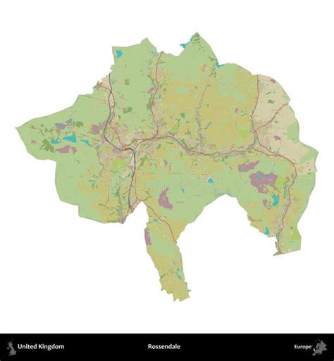 Rossendale United Kingdom Isolated On White Openstreetmap