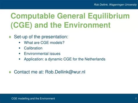 Ppt Computable General Equilibrium Cge And The Environment Powerpoint Presentation Id144368