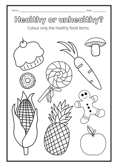 Healthy Food Coloring Pages