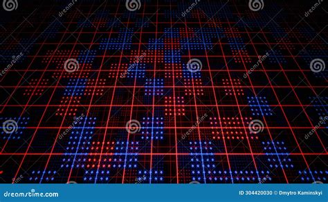 A Digital Cybernetic Structure Made Of Lattices And Dots Abstract Background Screensaver Stock