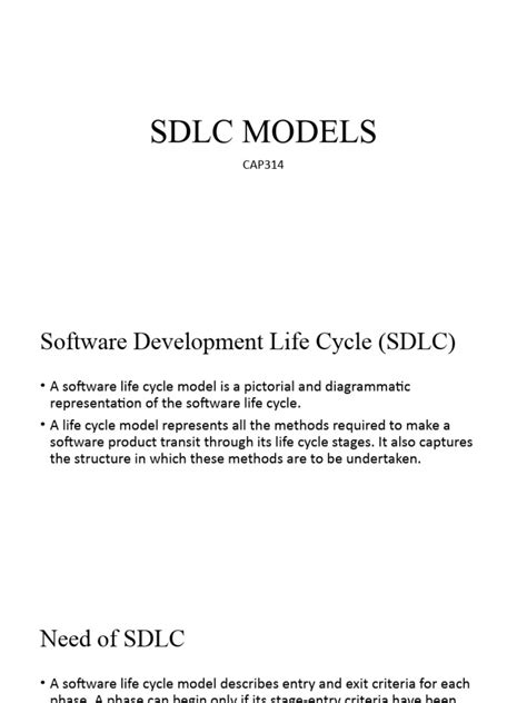 Sdlc Models Pdf Software Development Process Software Industry