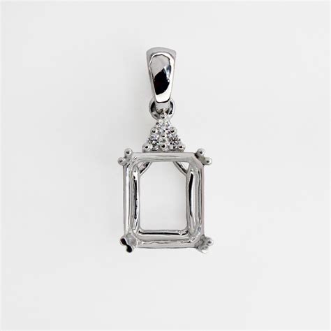 Elegant 14k Solid Gold Pendant Setting Natural Diamonds Custom