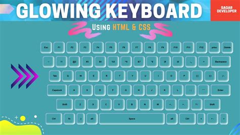 Glowing Keyboard Using Html And Css With Source Code Youtube